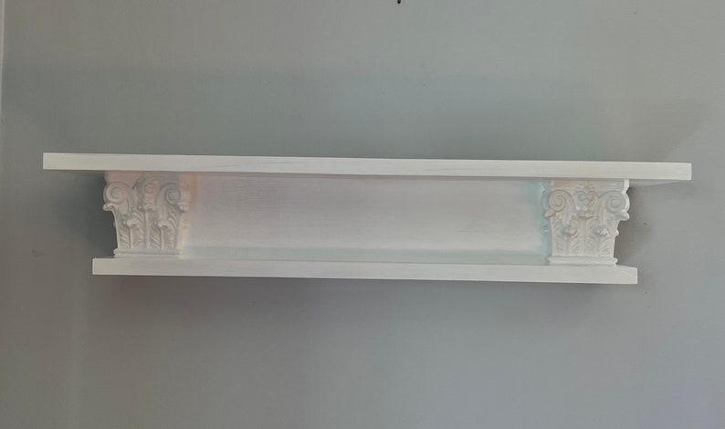 Victorian Floating Mantel Shelf: Solid White Wooden Display - Etsy