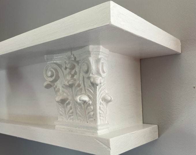 Victorian Floating Mantel Shelf Solid White, Wall Mounted Shelf ...