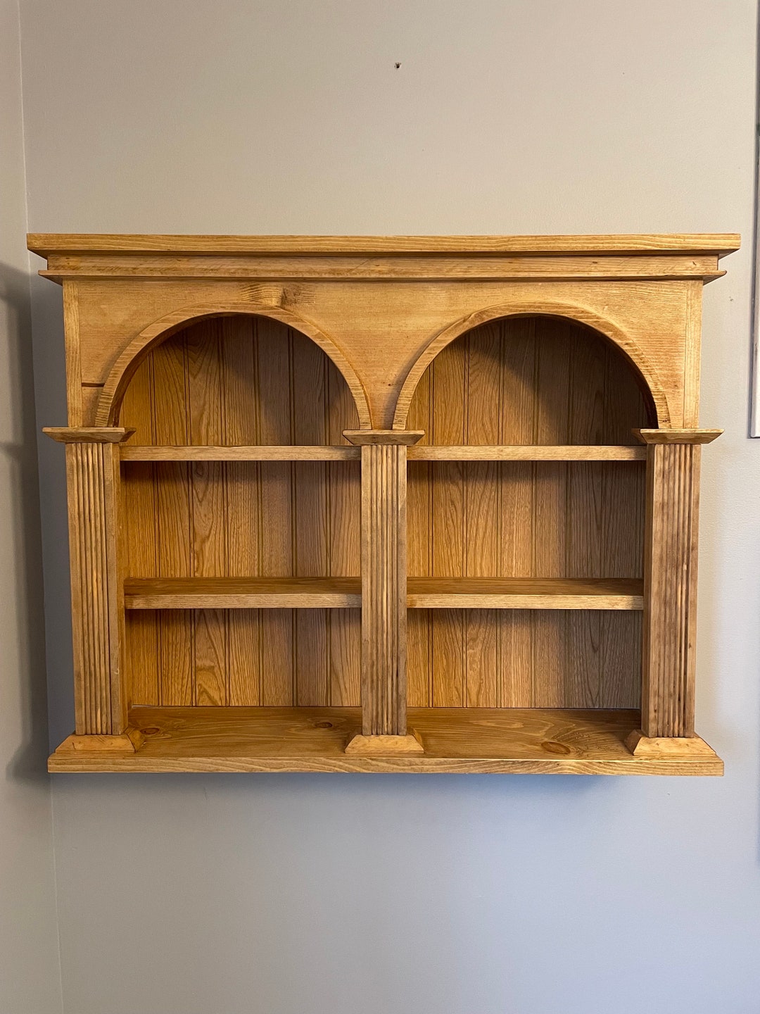 Arched Cathedral Solid Wood Floating Shelf, Floating Display Shelf ...