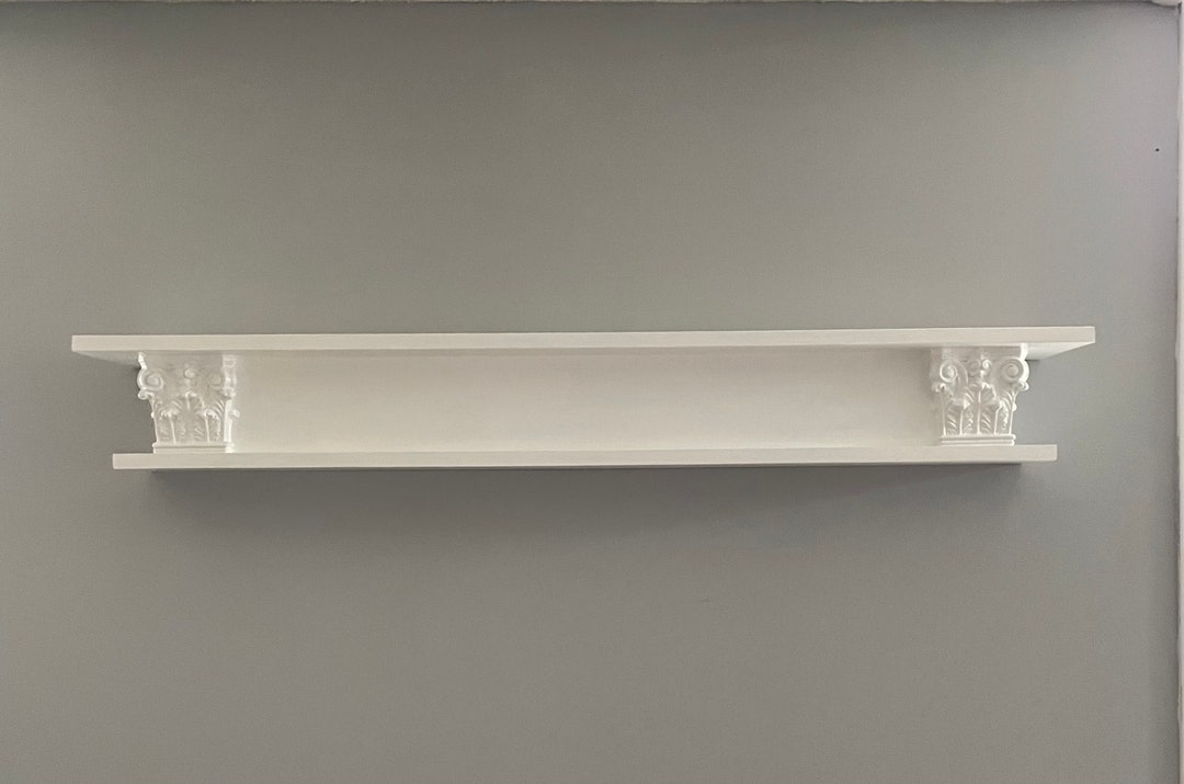 Victorian Floating Mantel 6.5” Tall- Solid White, Vintage Victorian ...