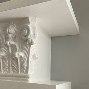 Victorian Floating Mantel 6.5” Tall- Solid White, Vintage Victorian ...