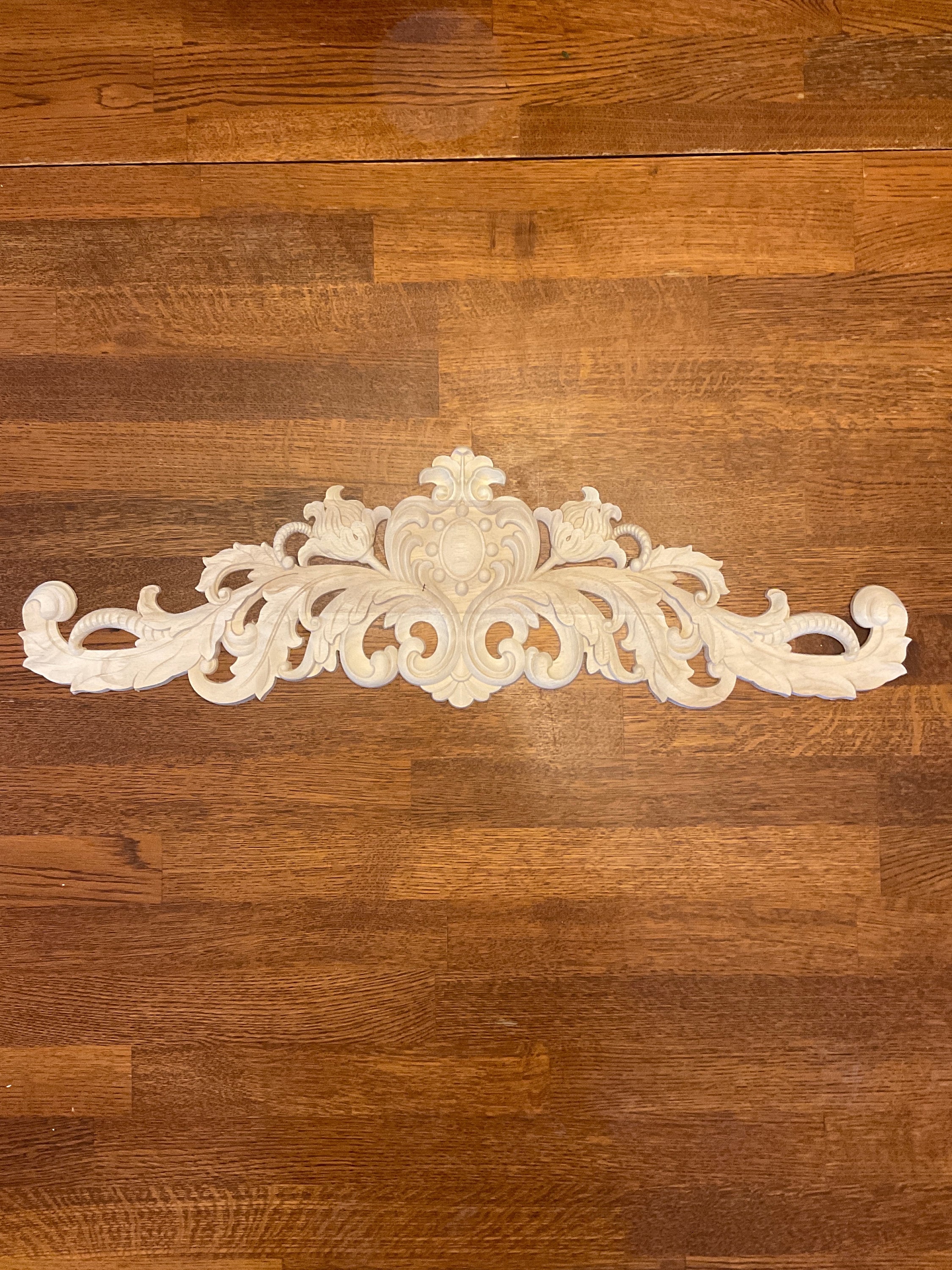 Wood Applique Flowering Crest,victorian Style Wood Appliques, Ornate ...