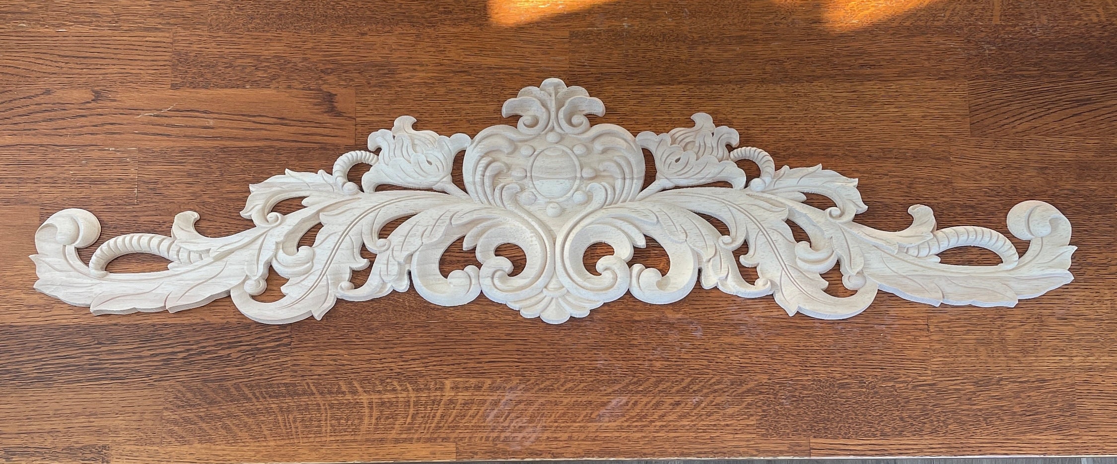 Wood Applique Flowering Crest,victorian Style Wood Appliques, Ornate ...