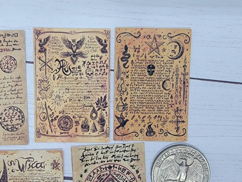 Miniature Halloween Dollhouse Witch Spell Sheets Witchy Mini - Etsy