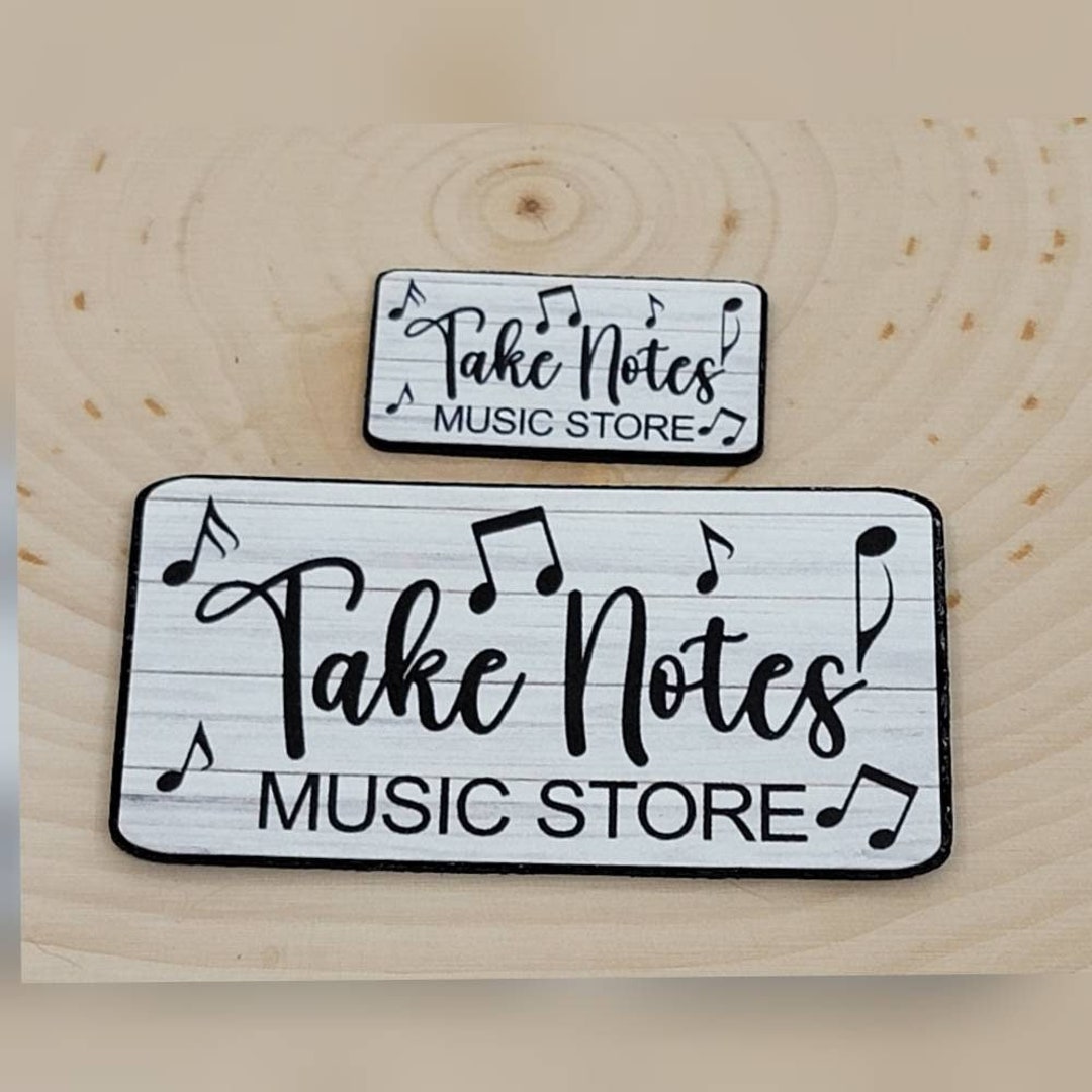 Miniature Dollhouse Music Store Sign, 1:12 Scale 1/6 Scale Store Shop ...