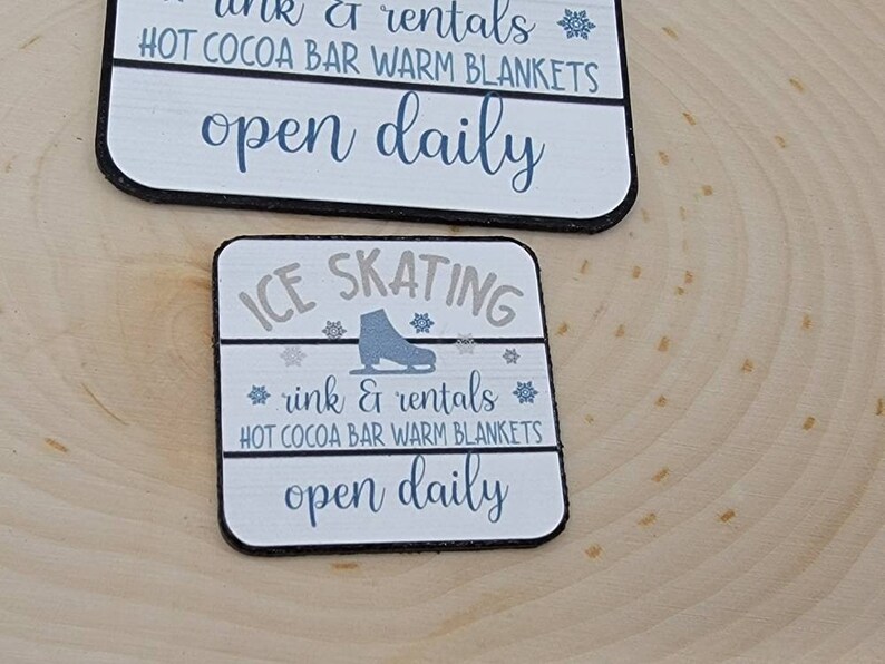 Miniature Ice Skating Rink Sign Hot Cocoa Bar 1:12 Scale or - Etsy