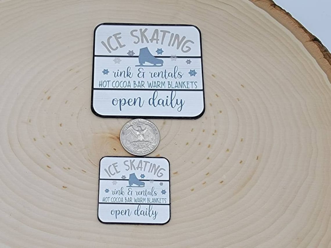 Miniature Ice Skating Rink Sign Hot Cocoa Bar 1:12 Scale or - Etsy