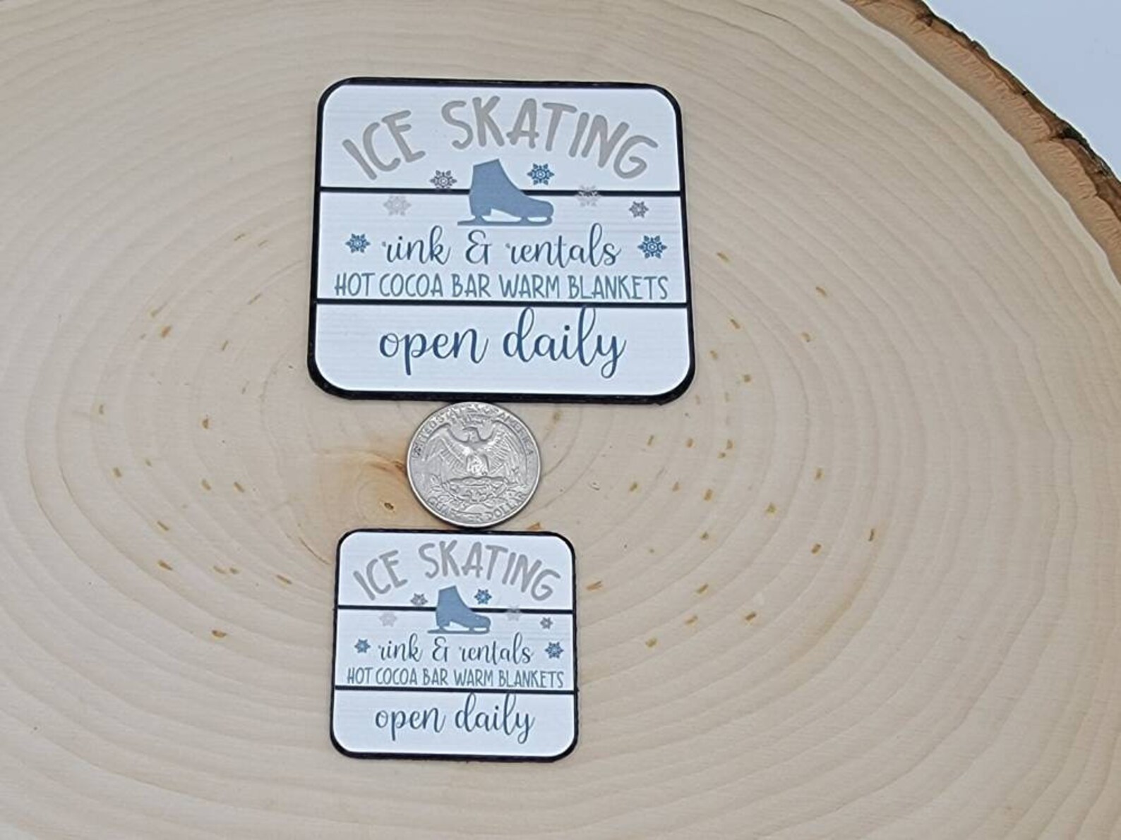 Miniature Ice Skating Rink Sign Hot Cocoa Bar 1:12 Scale or - Etsy