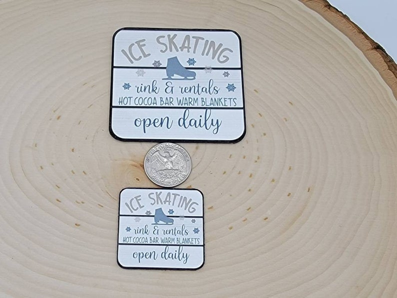 Miniature Ice Skating Rink Sign Hot Cocoa Bar 1:12 Scale or - Etsy