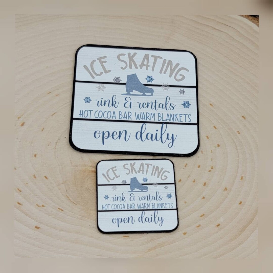Miniature Ice Skating Rink Sign, Hot Cocoa Bar Plaque, 1:12 Scale or 1/ ...