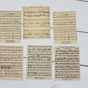 Set of 6 1:6 or 1/12 Scale Miniature Sheet Music Sheets, Old Vintage ...