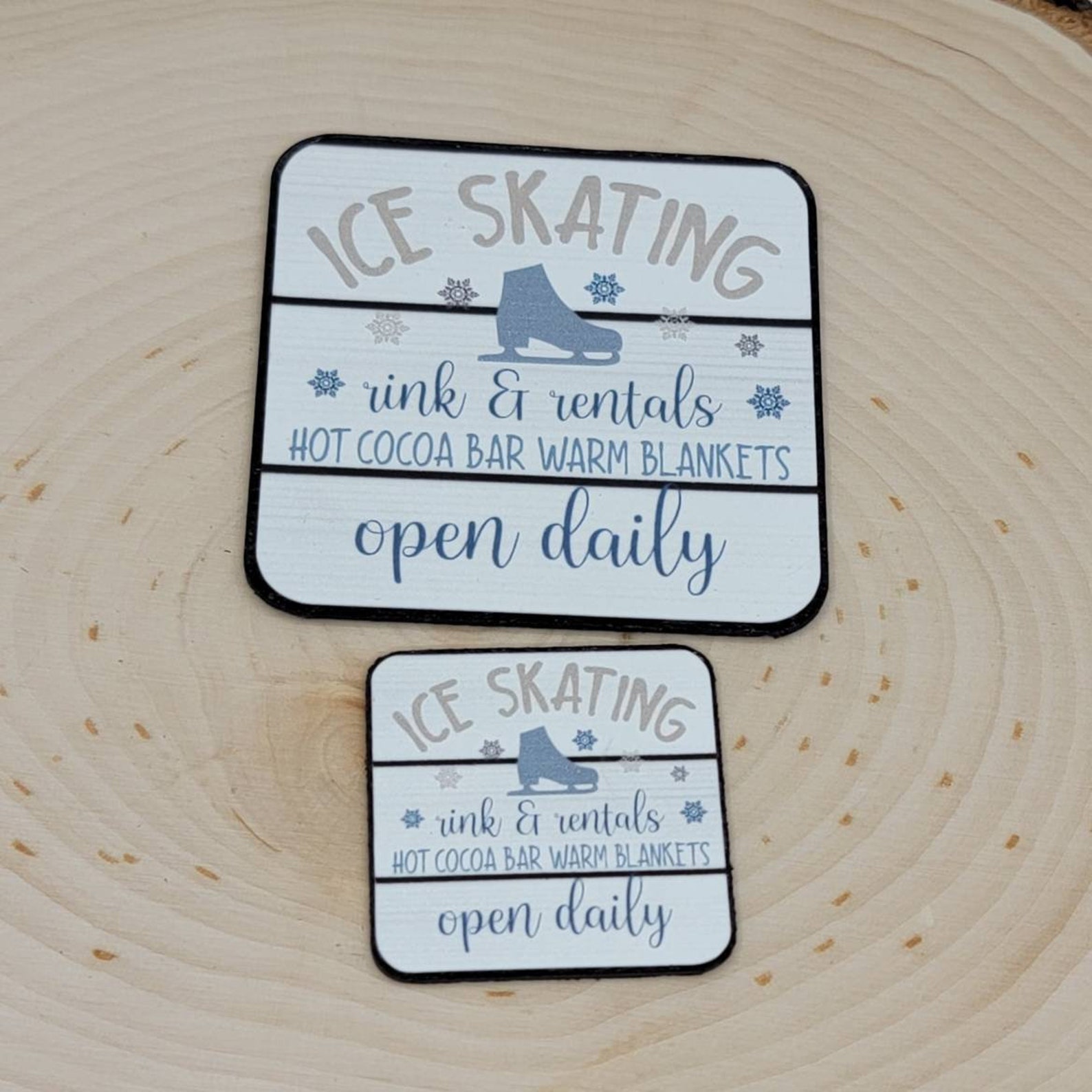 Miniature Ice Skating Rink Sign Hot Cocoa Bar 1:12 Scale or - Etsy