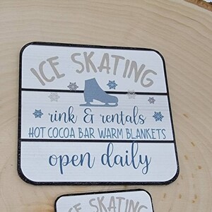 Miniature Ice Skating Rink Sign, Hot Cocoa Bar Plaque, 1:12 Scale or 1/ ...