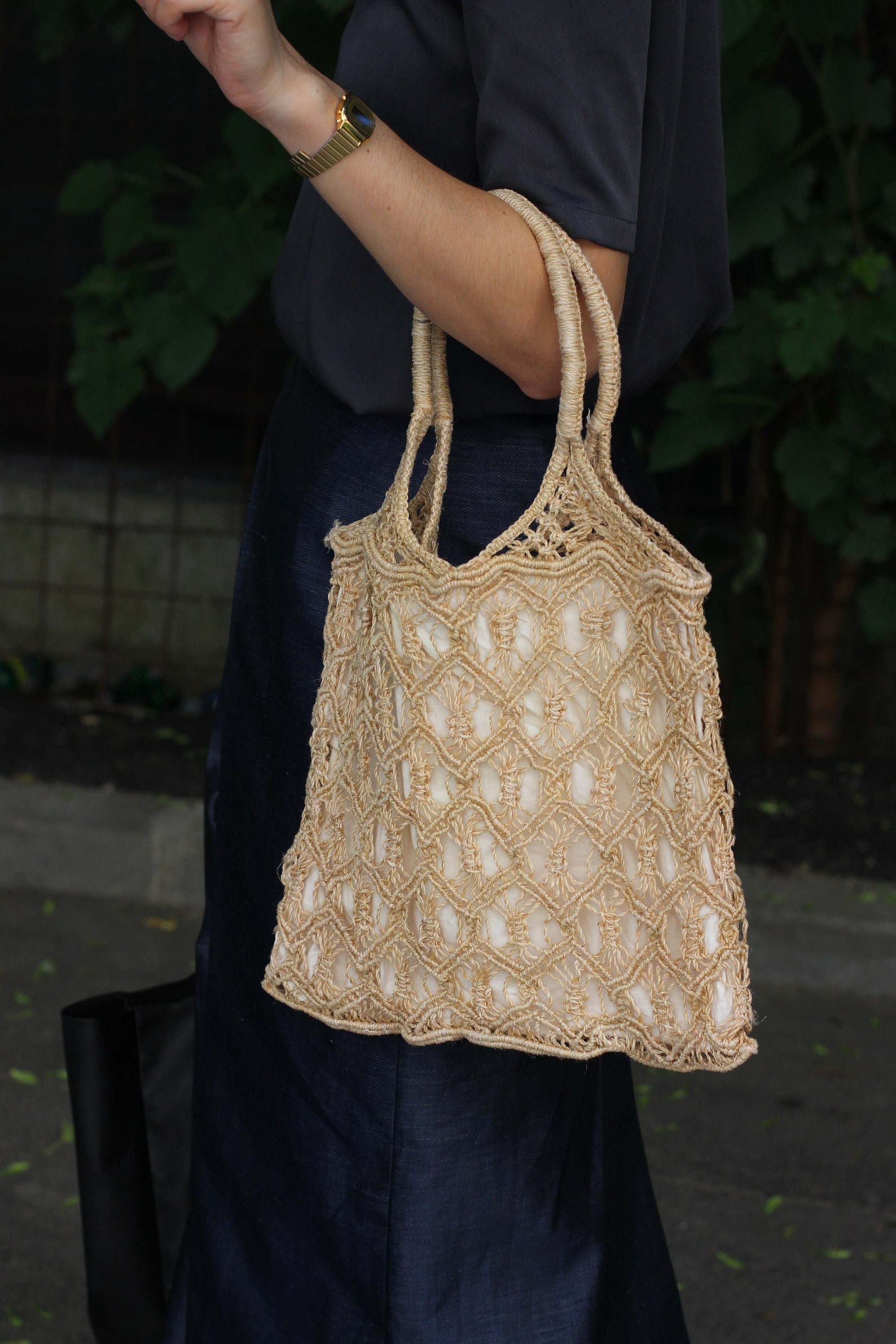 Vintage Rope Bag Braided Bag Tote Basket Bag Eco Recycled Tote Vintage ...