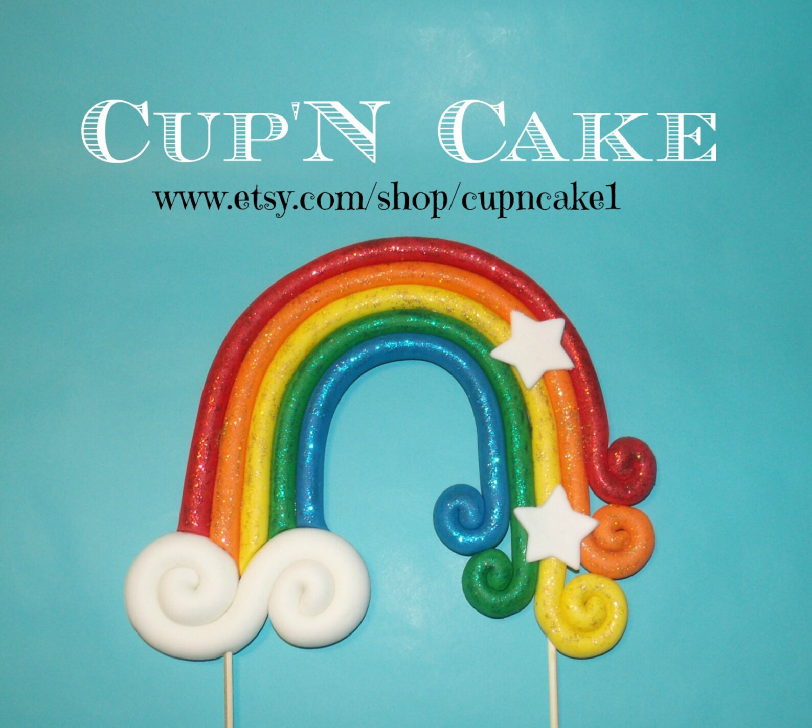 Rainbow Fondant Cake Topper - Etsy