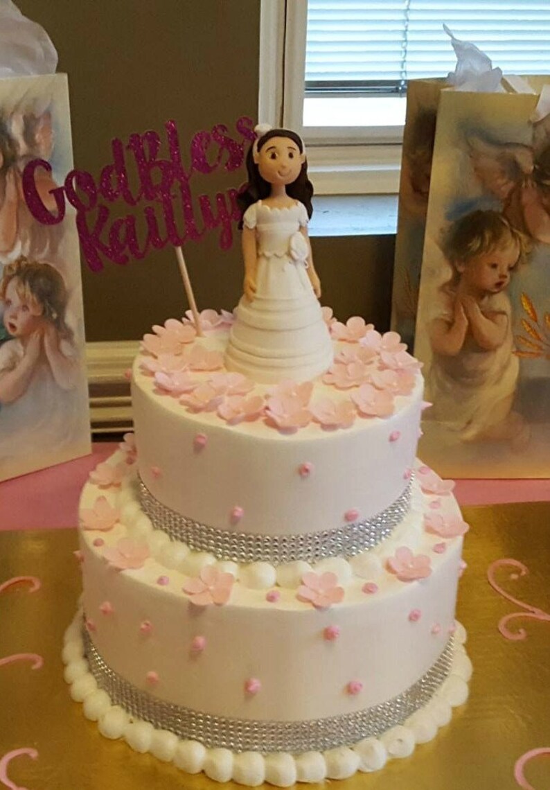 Communion Girl Fondant Cake Topper - Etsy