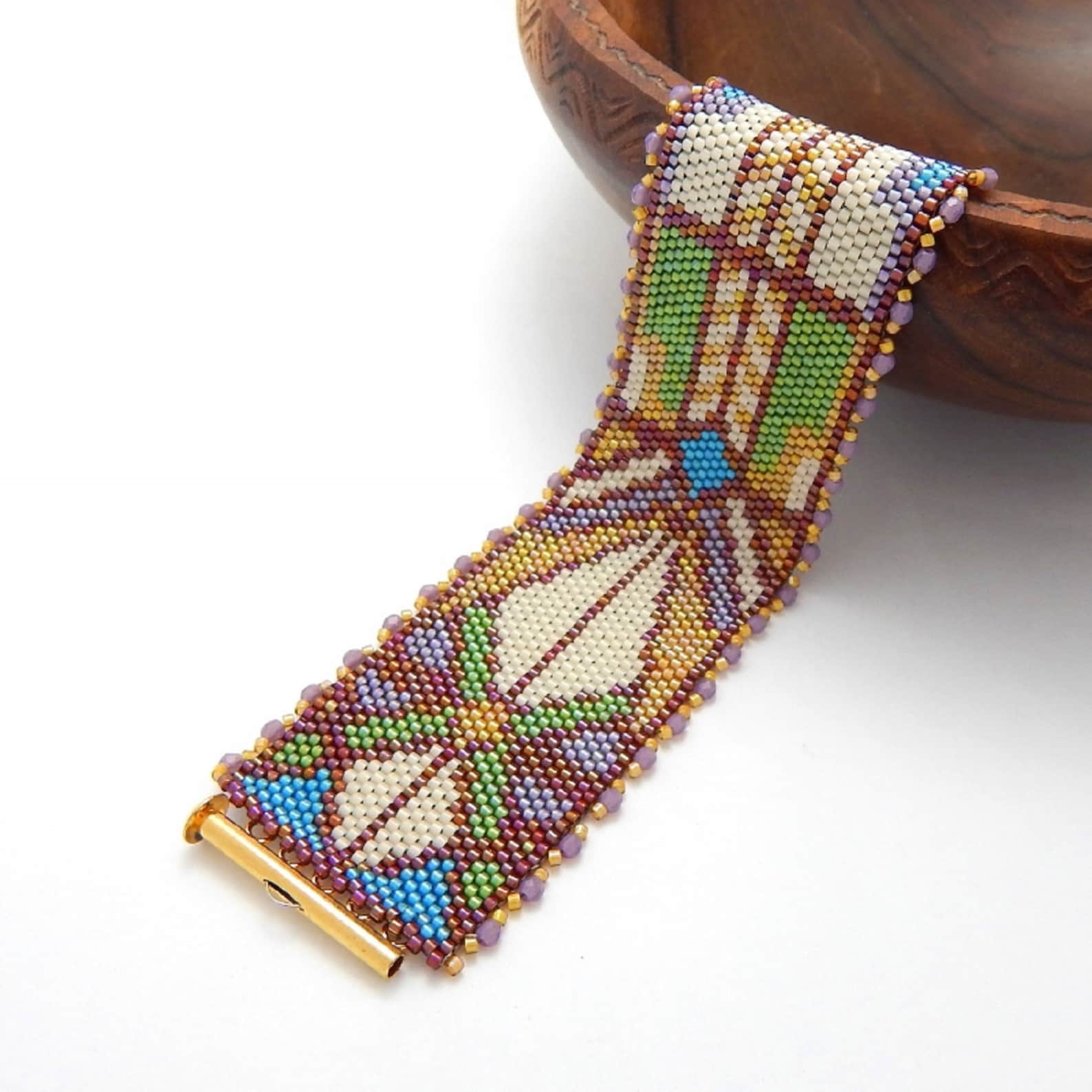 Deco Glass Peyote Bracelet Pattern With Delica Beads - Etsy