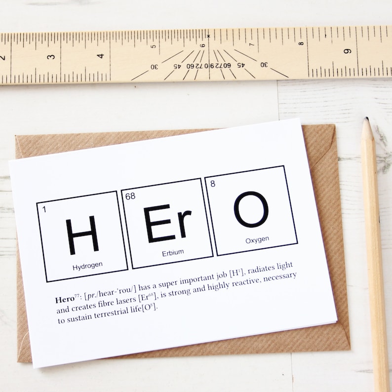Funny Valentines Day Card HERO ELEMENTS. Periodic Table | Etsy