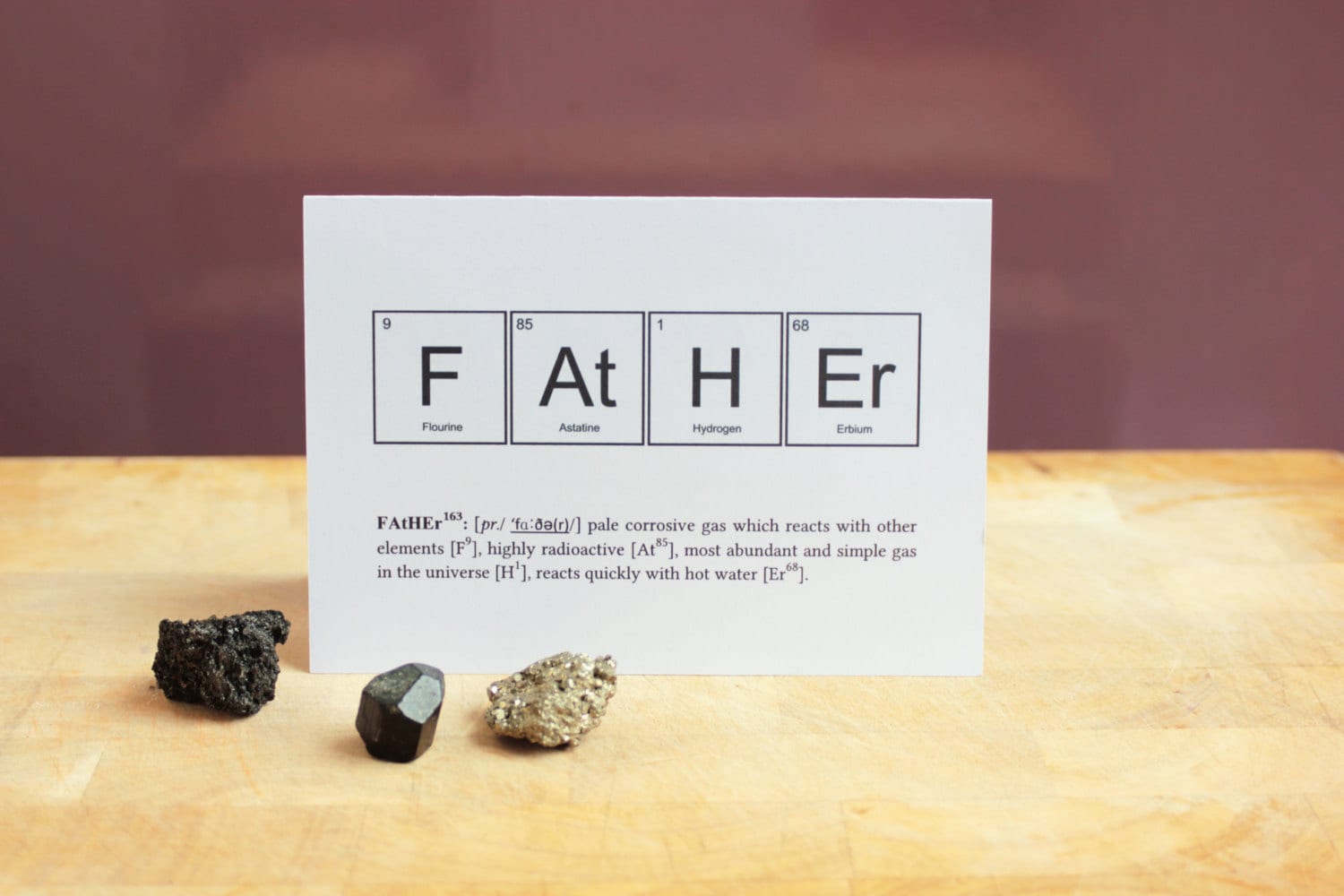 FUNNY FATHER ELEMENTS Card. Periodic Table Fathers Day | Etsy