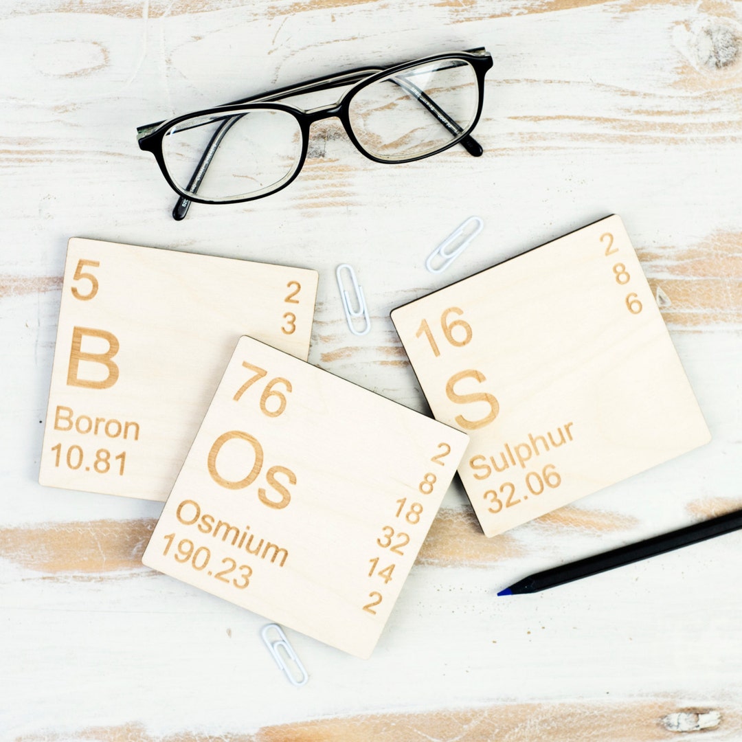 BOSS COASTERS Periodic Table Wooden Elements Set. Fun Geek - Etsy