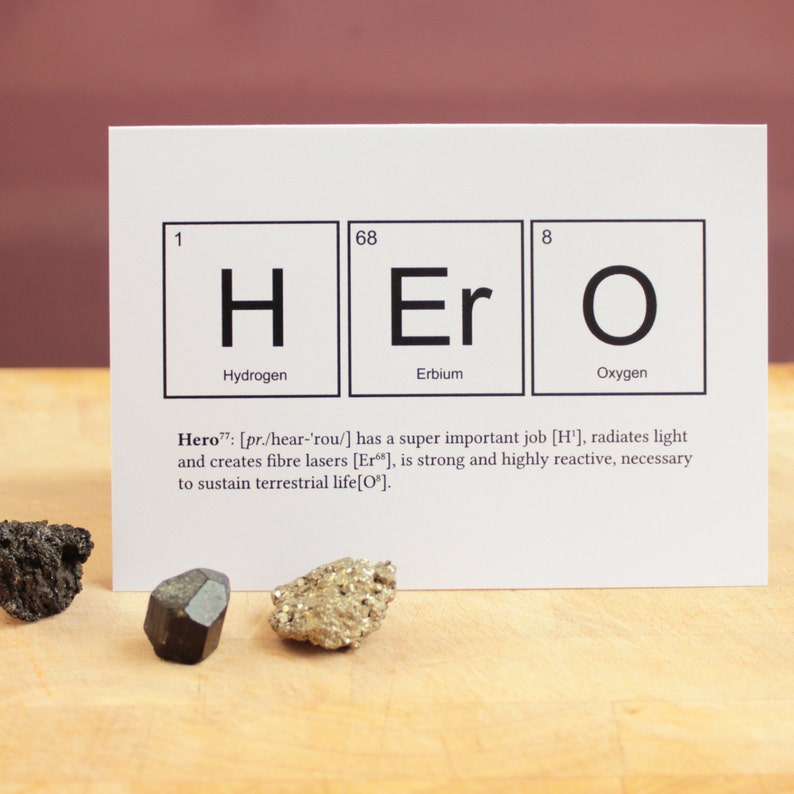 Funny Valentines Day Card HERO ELEMENTS. Periodic Table | Etsy