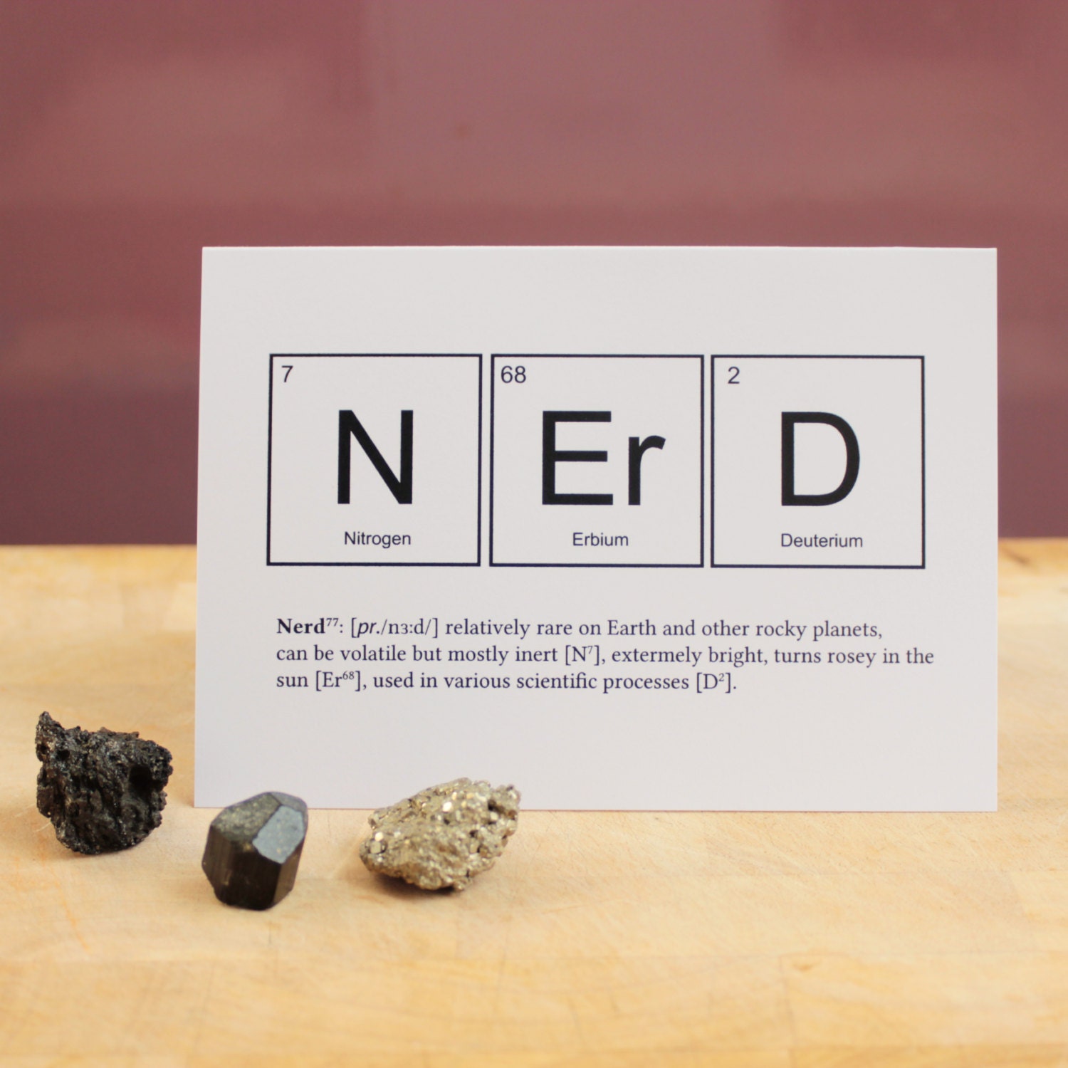 FUNNY NERD ELEMENTS Card. Periodic Table Birthday Graduation | Etsy