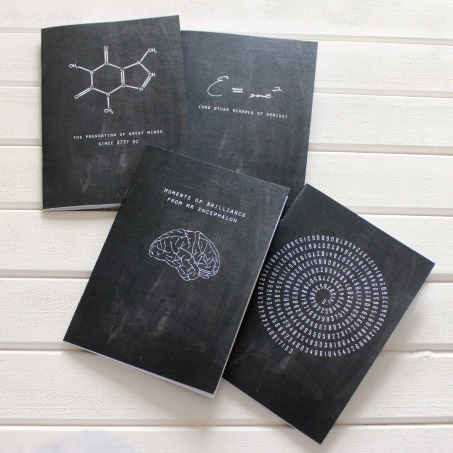 EMC2 CHALKBOARD Notebook Einstein Science Physics Plain Pages - Etsy