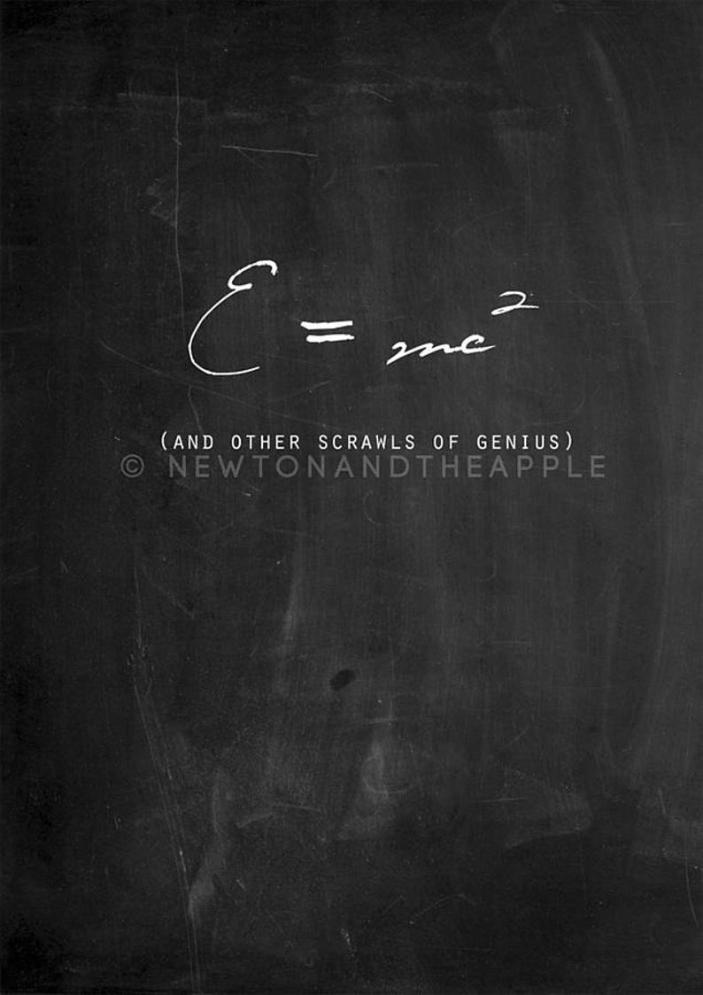 EMC2 CHALKBOARD Notebook Einstein Science Physics Plain Pages - Etsy