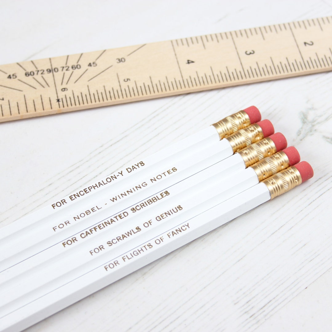 Back to School SCIENCE PENCILS WHITE Set Scientific Purposes Stationery ...