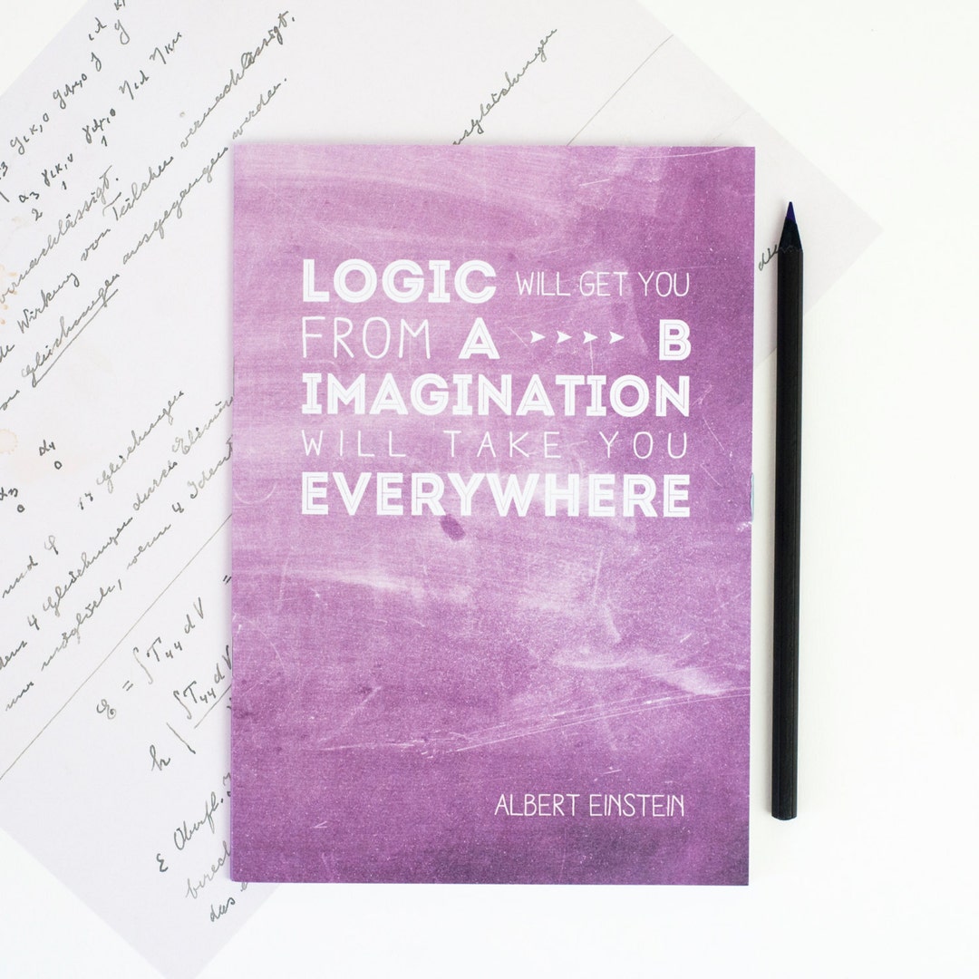 EINSTEIN QUOTE NOTEBOOK Inspirational Purple Note Book Famous Scientist ...
