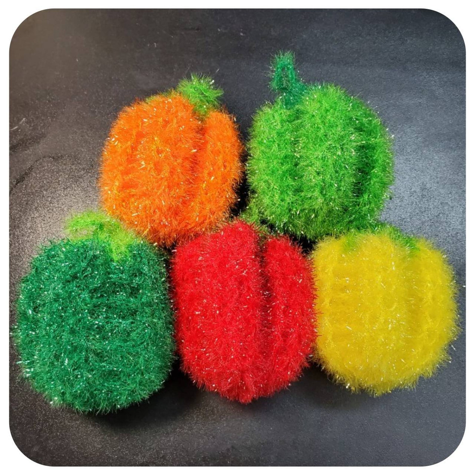 5-pc Set / Dish Scrubbies Eco-Friendly Fruit Scrubber | Etsy