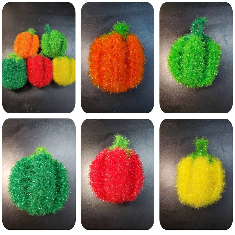 5-pc Set / Dish Scrubbies, Eco-friendly Fruit Scrubber, Scrubby ...