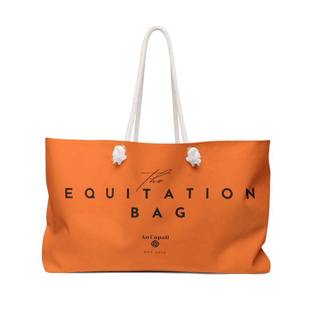Orange Weekender Tote Bag: Equestrian Travel Bag for Horse Shows - Etsy
