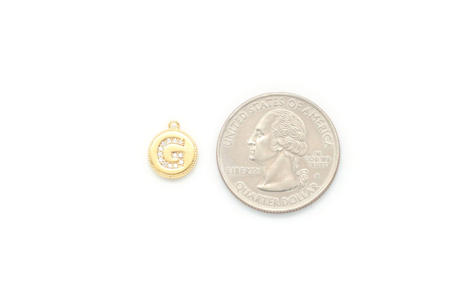 Coin Pendant Cubic Letter small Alphabet Coin AG-G15 2 | Etsy