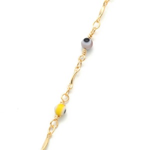 Acrylic Eye Ball Chain, CJ46-10, 1m, Eye Ball Size 4mm, 16K Gold Plated ...