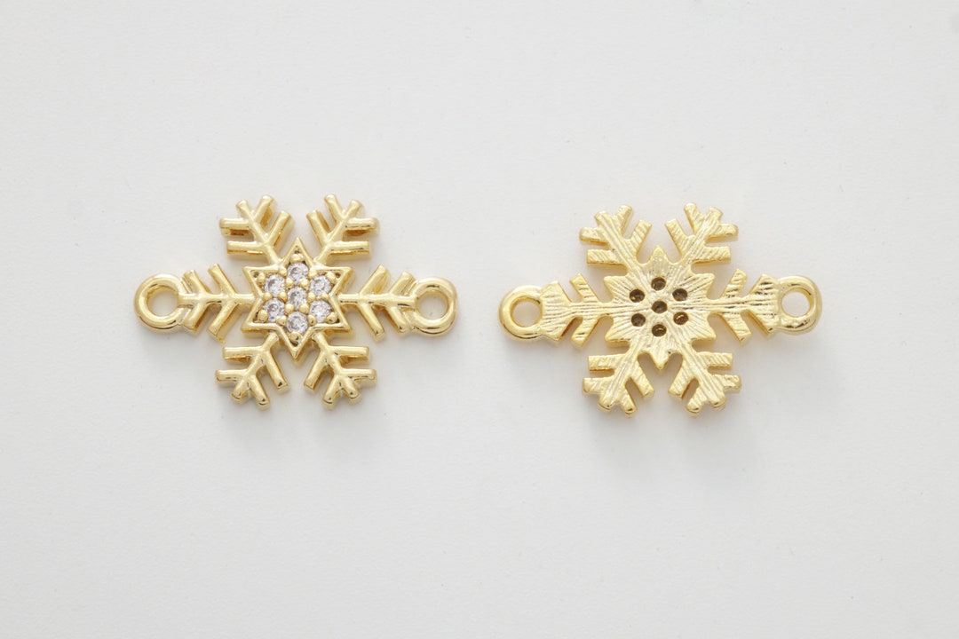 Snow Flake Connector With Cubic, Y2-G3, 2 Pcs, 20.1x13.5mm, 1.9mm Thick ...