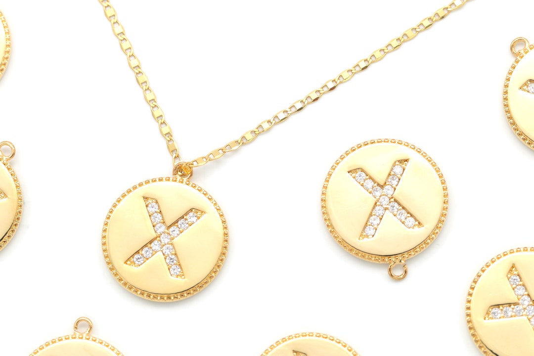 Coin Pendant Cubic Letter (large), Alphabet X, AX-G16, 1 Piece, 21x2mm ...