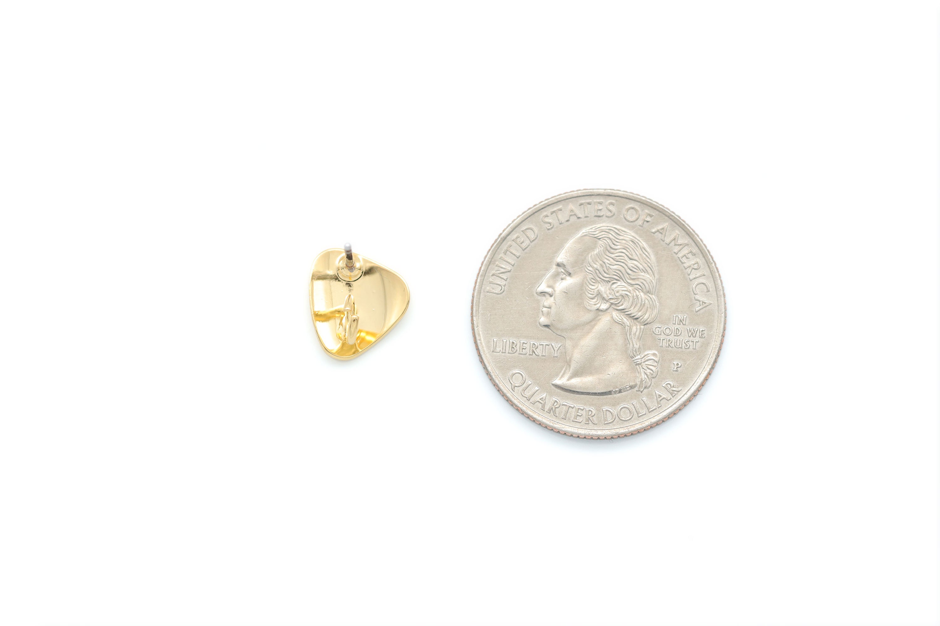 Triangle Post W/ Link T8-P2 2 Pcs 11x10mm 16K Gold Plated | Etsy