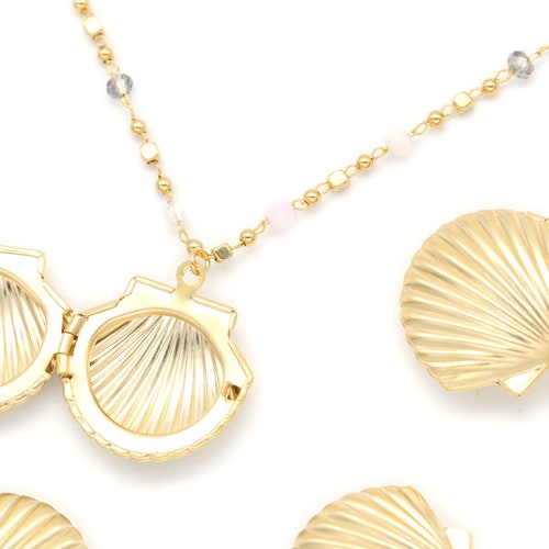 Scallop Shell Locket Pendant Q8-G10 Ocean Themed 1 Piece - Etsy