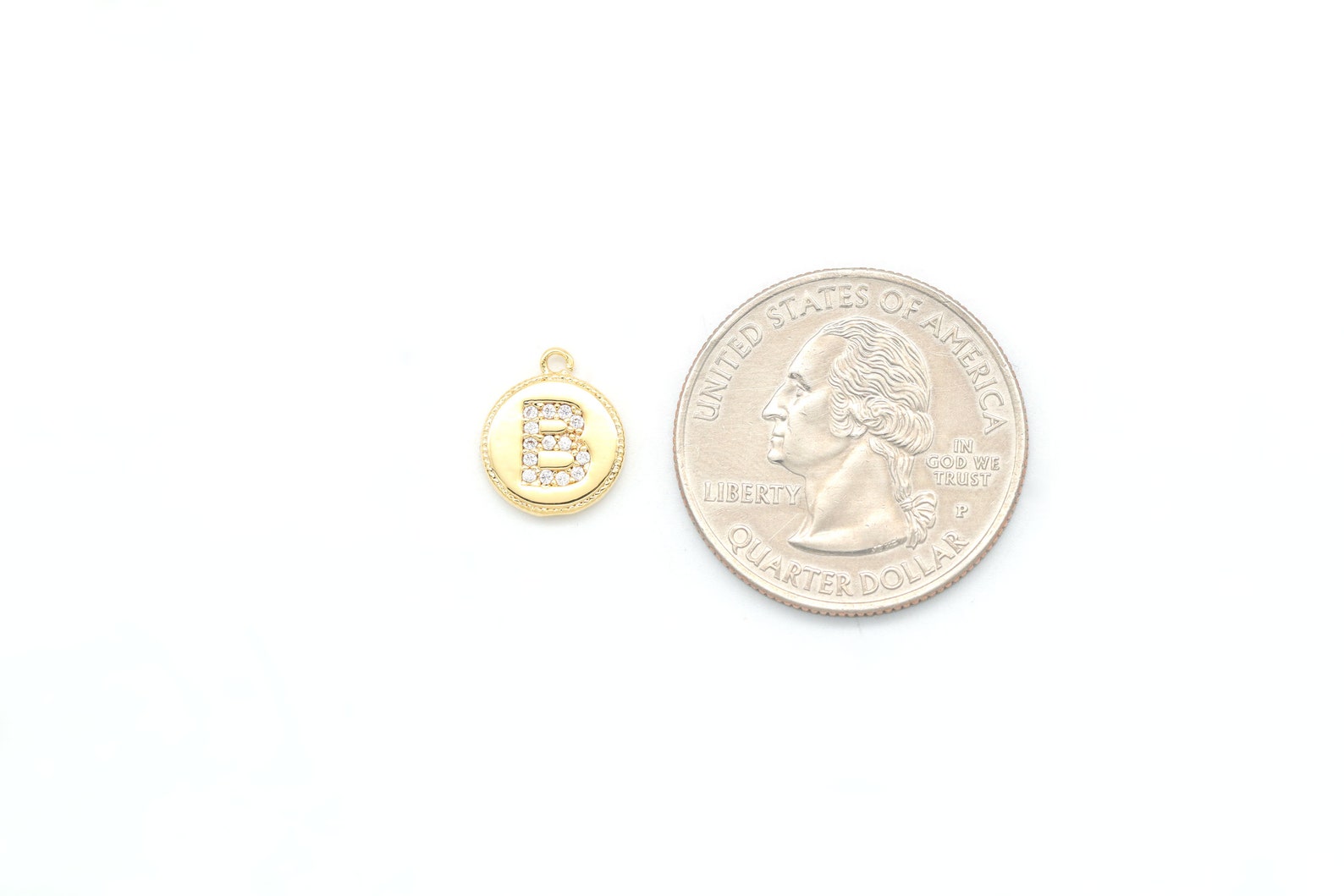 Coin Pendant Cubic Letter small Alphabet Coin AB-G15 2 - Etsy
