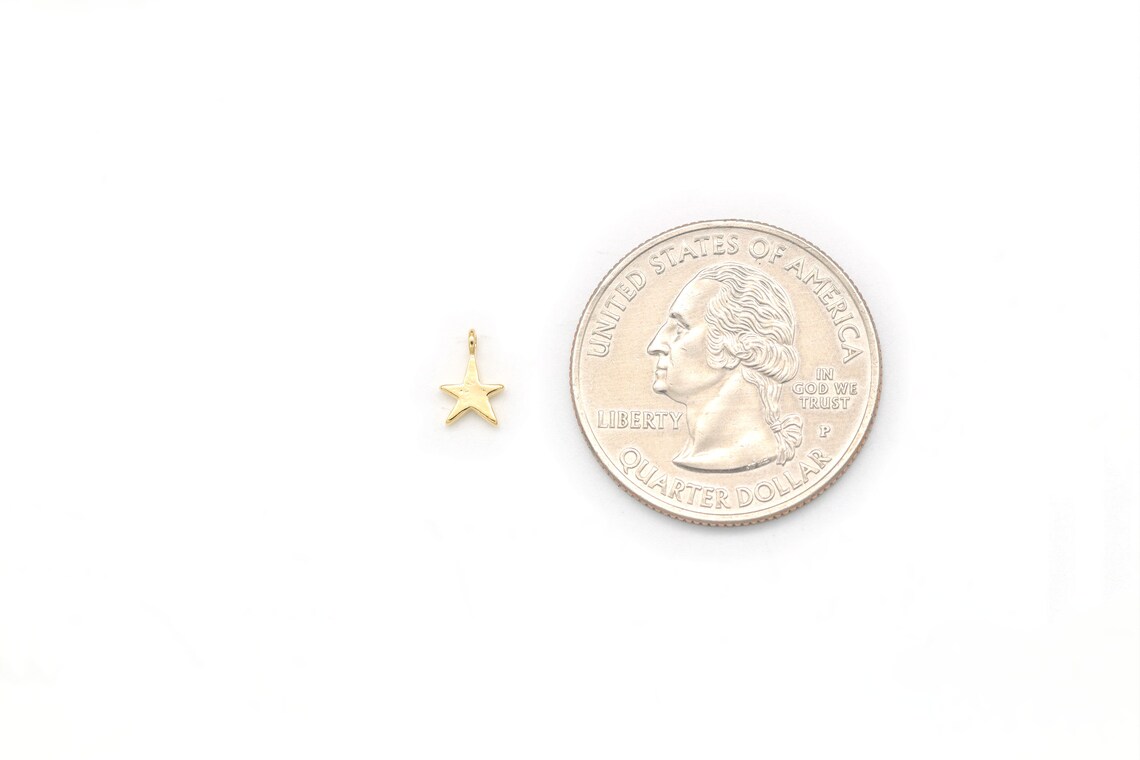 Mini Star Charm W/ Vertical Link, Nickel Free, 6x5mm, Inner 0.8mm Link ...