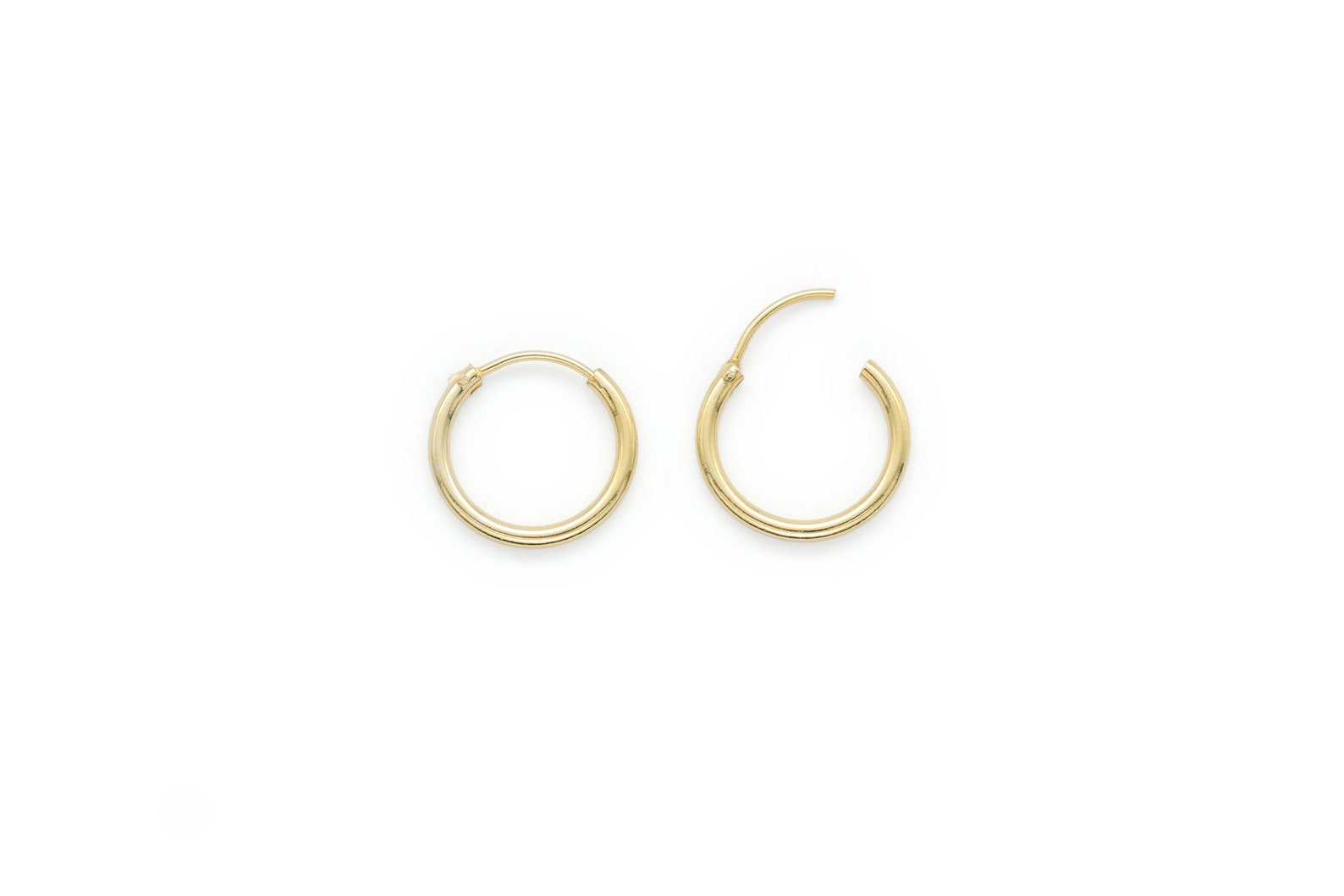 14mm Round Hoop Earrings T65-R5 2 Pcs 14mm 1.2mm Thick | Etsy