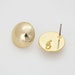 Bulging Half Ball Post W/ Link (L), Nickel Free, 16K Gold Plated Brass ...