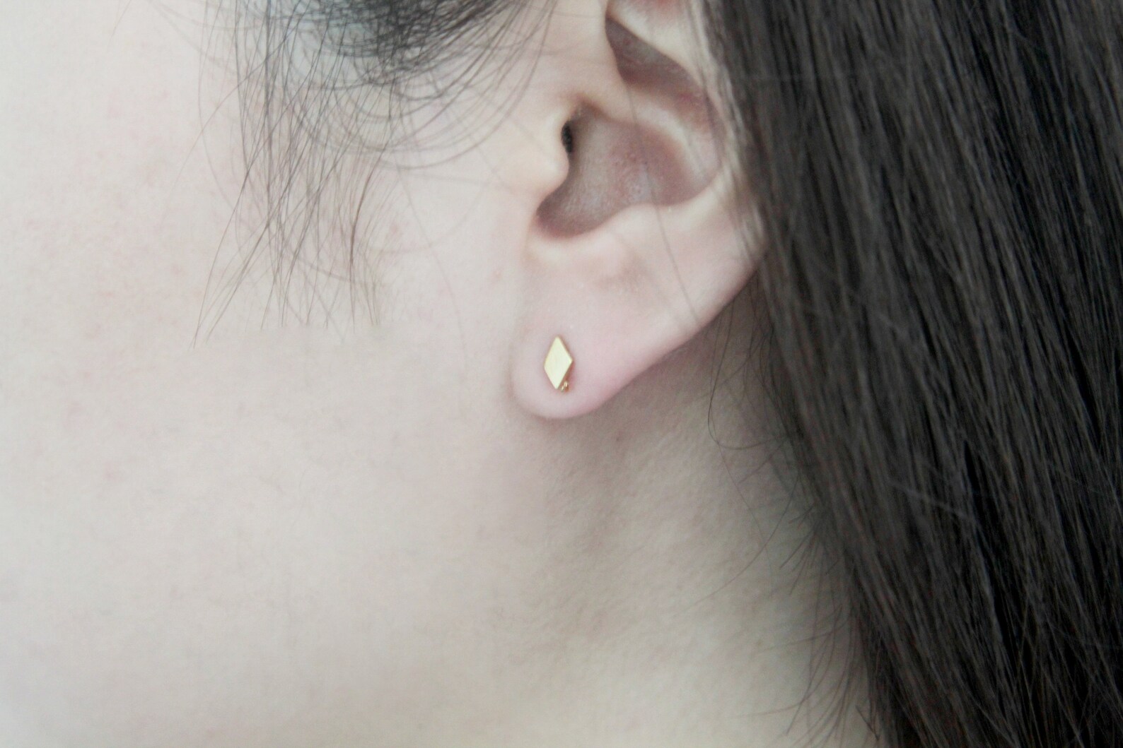 Rhombus Ear Stud W/ Open Link Nickel Free N26-P4 2 Pcs - Etsy