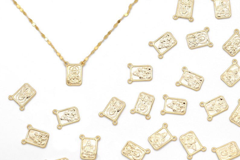 Rectangle Rosary Pendant, N25-R2, 2pcs, Nickel Free, 16K Gold Plated ...