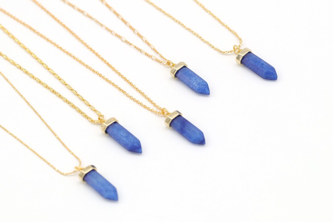Gemstone Pendulum Charm (L), Blue Aventurine, N25-P5, 2 Pcs, Nature ...