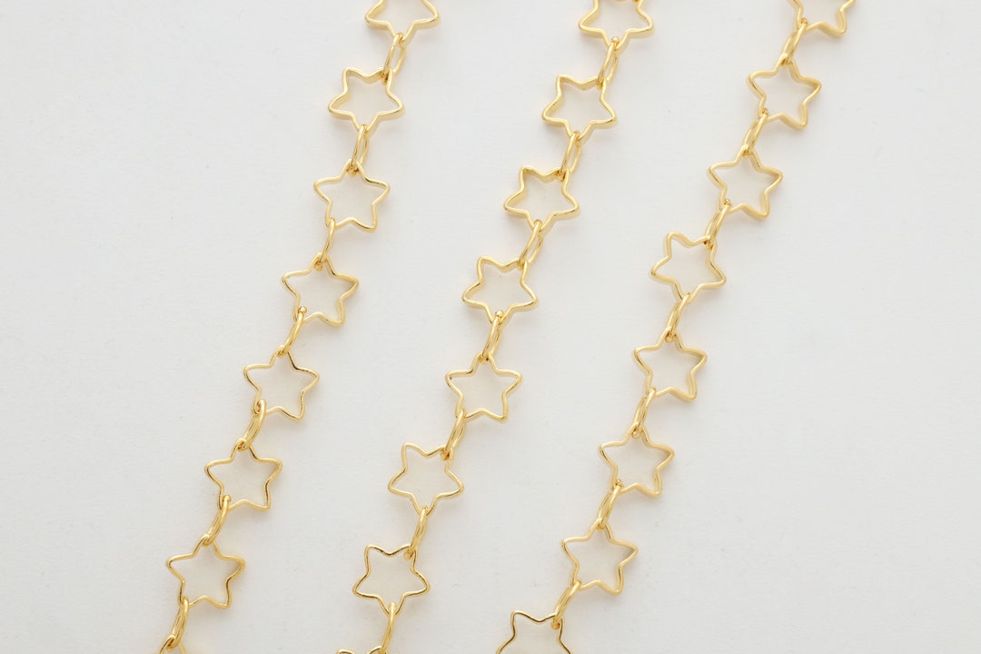 5mm Stars Linked by Soldered C Rings, Chain, CJ34-07, Nickel Free, 1 ...