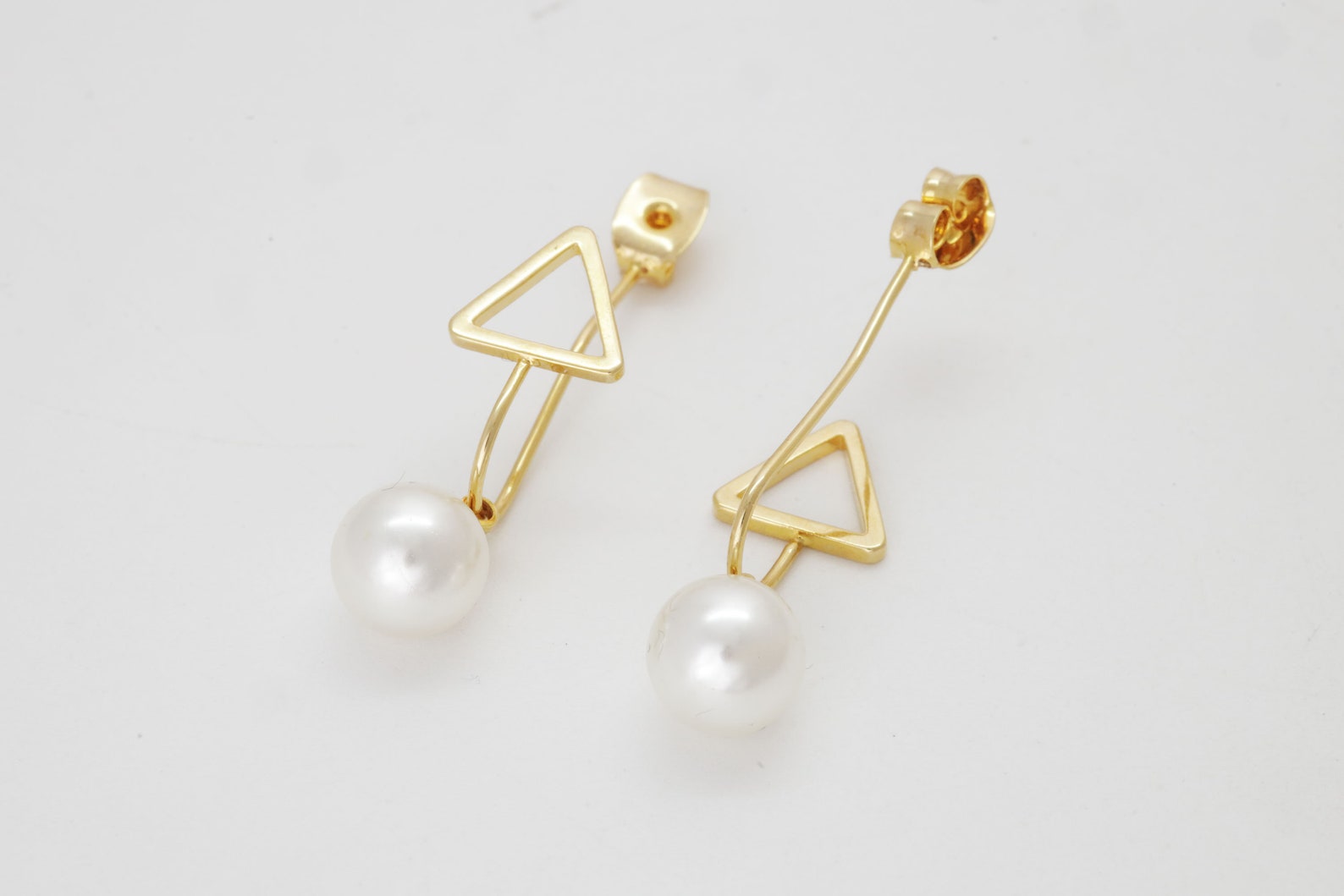 Triangle & Pearl Back Stopper S69-P3 2 Pcs Nickel Free - Etsy