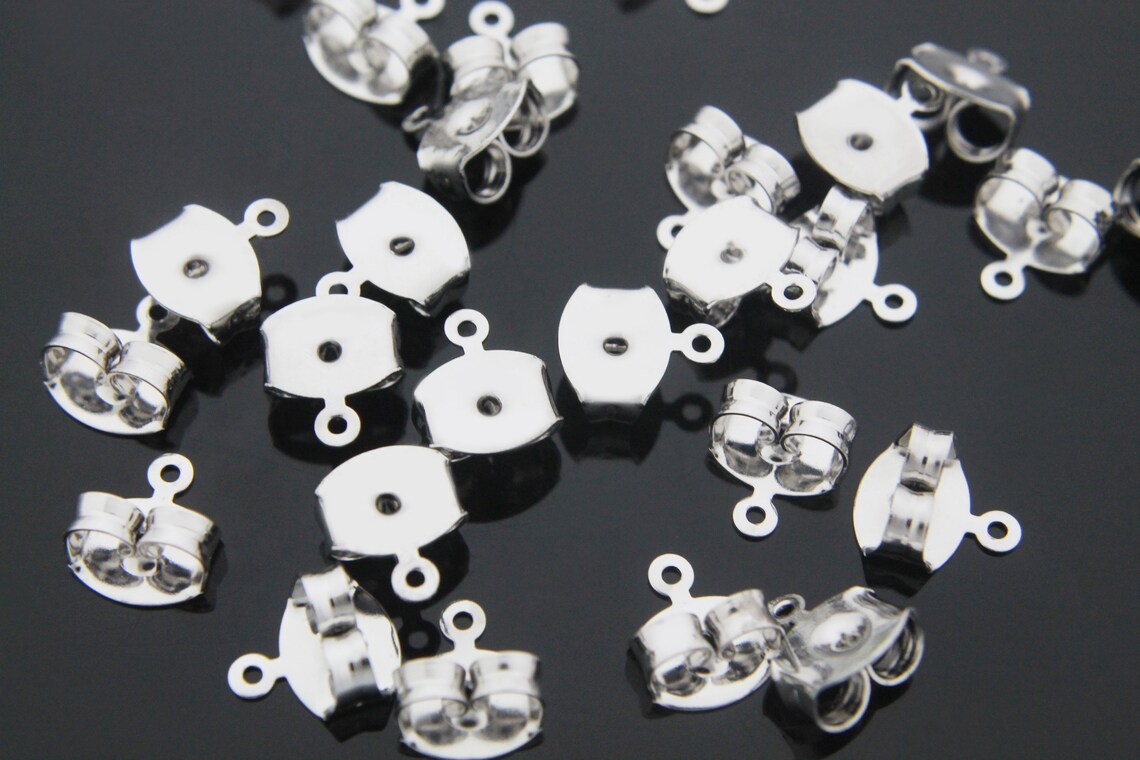 Earring back stopper w/ link horizontal Nickel free | Etsy