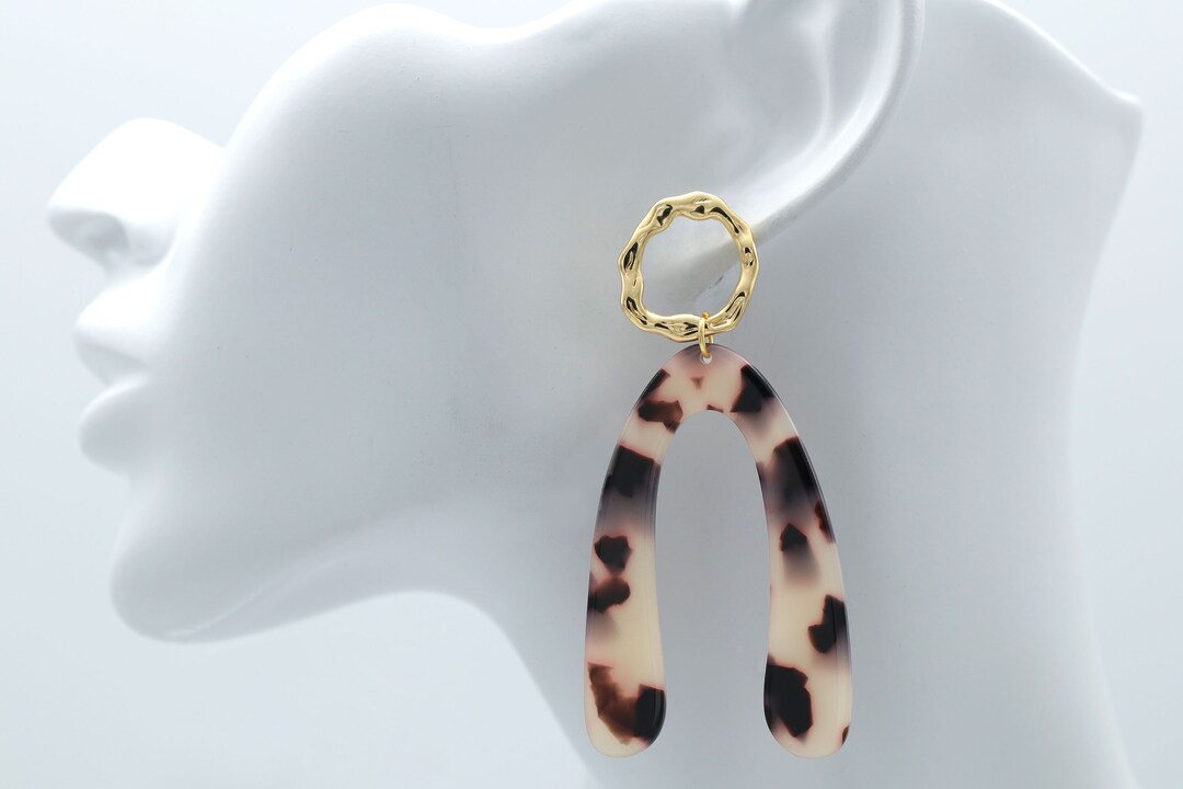 Acetate Celluloid Big Leopard Earrings Charm, M12-G6, 2 Pcs, Jewelry ...